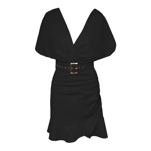 ALINA CERNATESCU Esma Mini Ruffle Cocktail Lyocell Dress