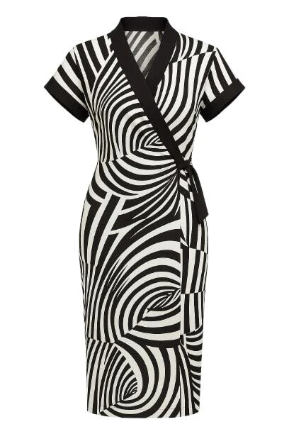 CONQUISTA Zebra Print Crossover Dress