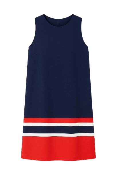 CONQUISTA Sleeveless Dress With Multicolour Panel Detail