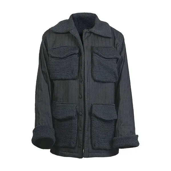 MAISON BOGOMIL Pinstripe Cargo Jacket - Black