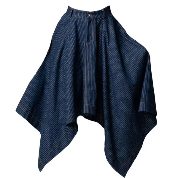 OFUURE Denim Pinstripe Sabina Handkerchief Skirt