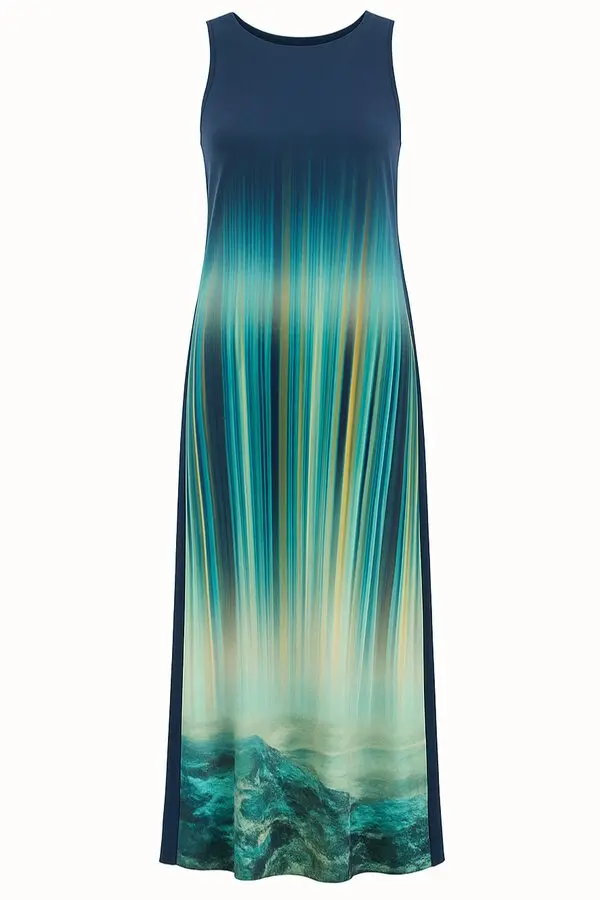 CONQUISTA Sleeveless Printed Maxi Dress