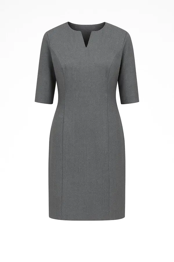 CONQUISTA Elbow Sleeve Straight Tailored Dress