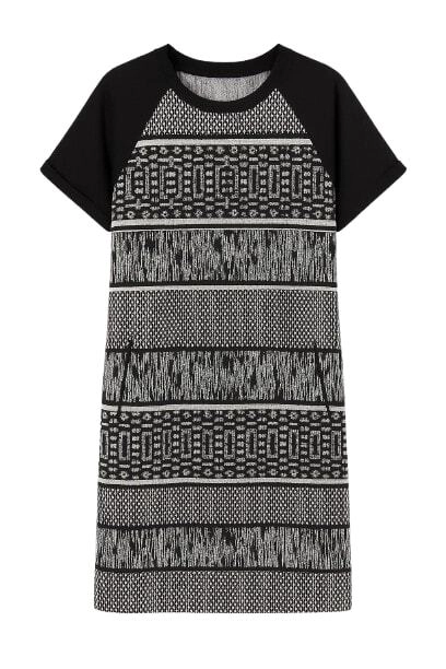 CONQUISTA White Short Sleeve Straight Dress