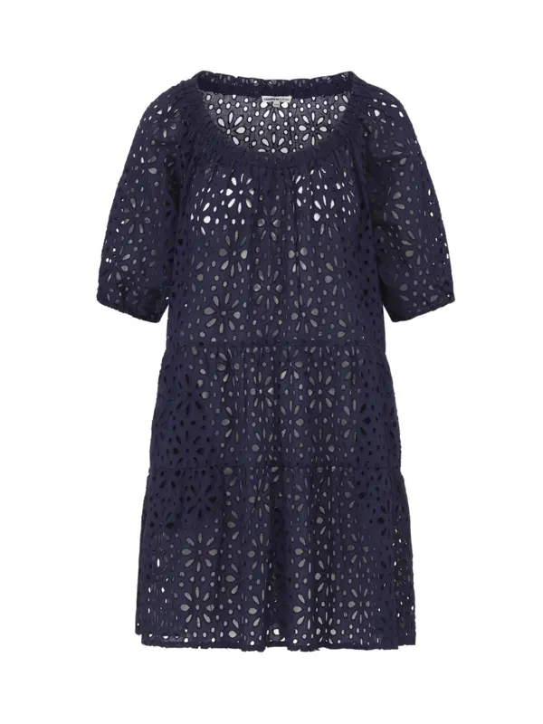 CHANGE OF SCENERY Neutrals / Kelly Dress Navy Seaside Eyelet - Blue