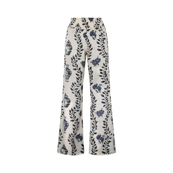 AGUACLARA Dynastie Printed Wide Leg Pants - Blue