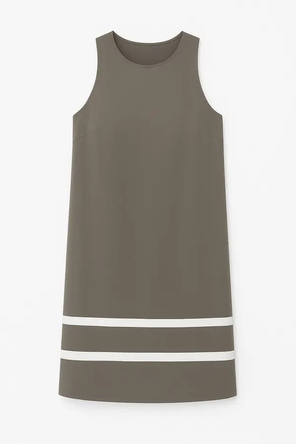 CONQUISTA Sleeveless Dress With Stripe Detail