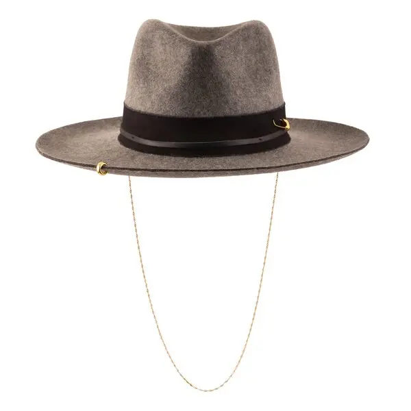 SHADED THE LABEL Kynance Wool Fedora Hat With Sterling Silver Jewellery - Grey