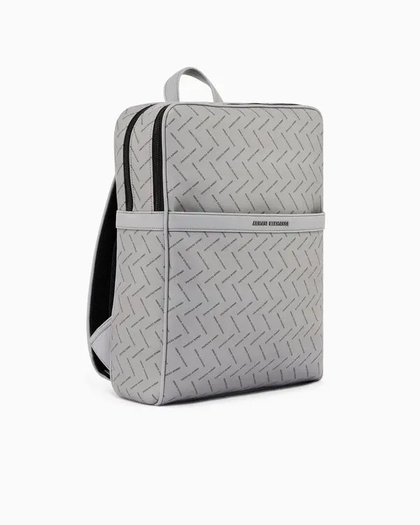 Armani Exchange Backpack In Monochrome Technical Fabric