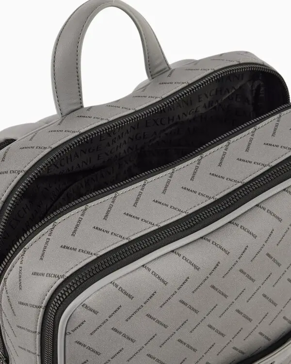 Armani Exchange Backpack In Monochrome Technical Fabric