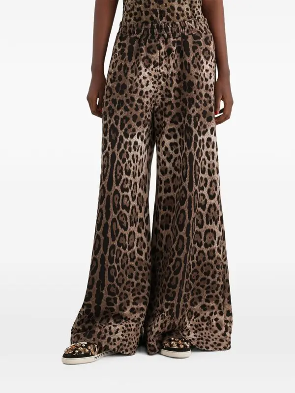 Dolce & Gabbana Leopard Print Cotton Trousers