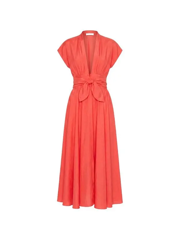 Alaïa Linen Blend Long Dress