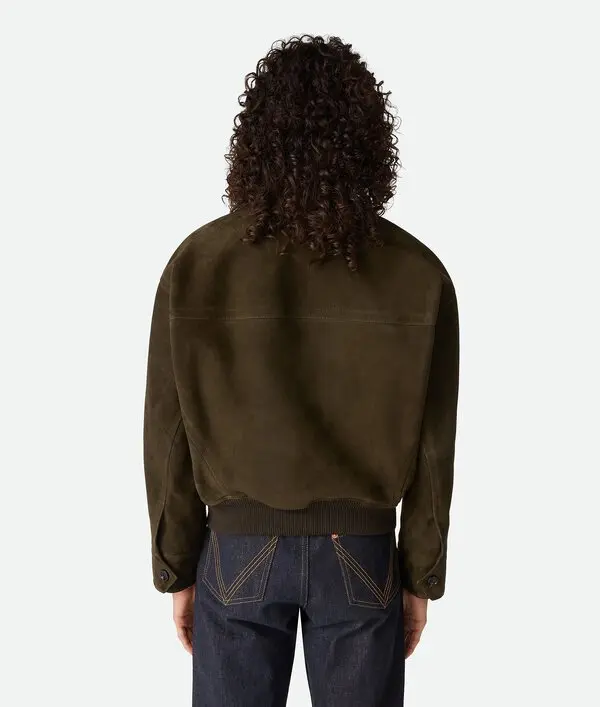 Bottega Veneta Suede Leather Blouson - Deep Moss