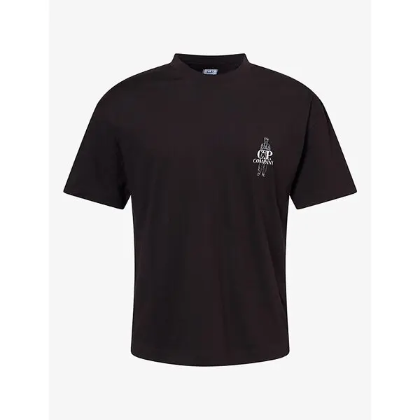 C.P. COMPANY Sailor-print Relaxed-fit Cotton T-shirt - Black