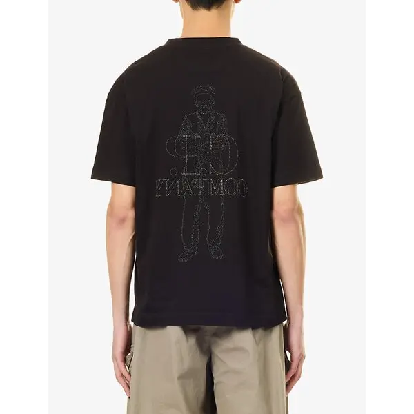 C.P. COMPANY Sailor-print Relaxed-fit Cotton T-shirt - Black