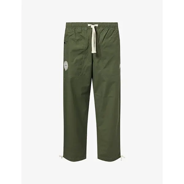 Stone Island X New Balance Brand-patch Reversible Cotton Trousers - Juniper