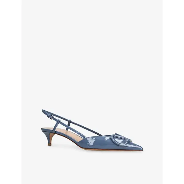 Valentino Garavani Vlogo Patent Leather Slingback Heels