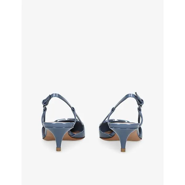 Valentino Garavani Vlogo Patent Leather Slingback Heels