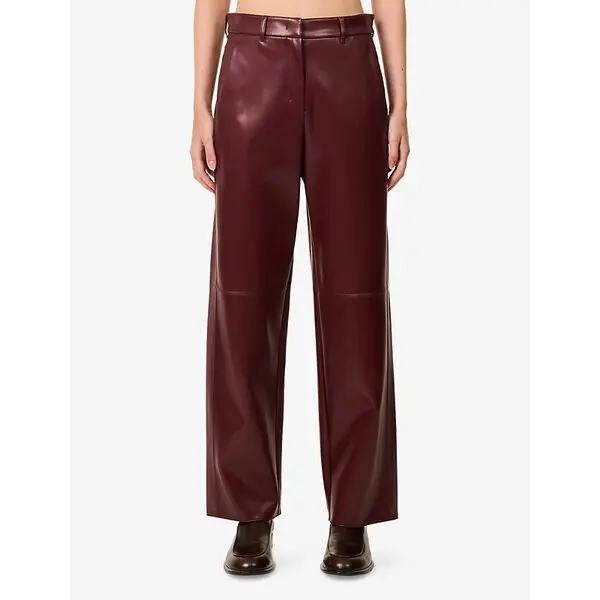 Max Mara Straight-leg Coated Leather-look Trousers