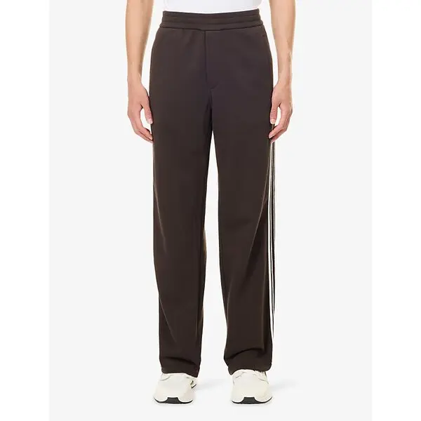 Emporio Armani Striped-trim Logo-trim Cotton Jogging Bottoms