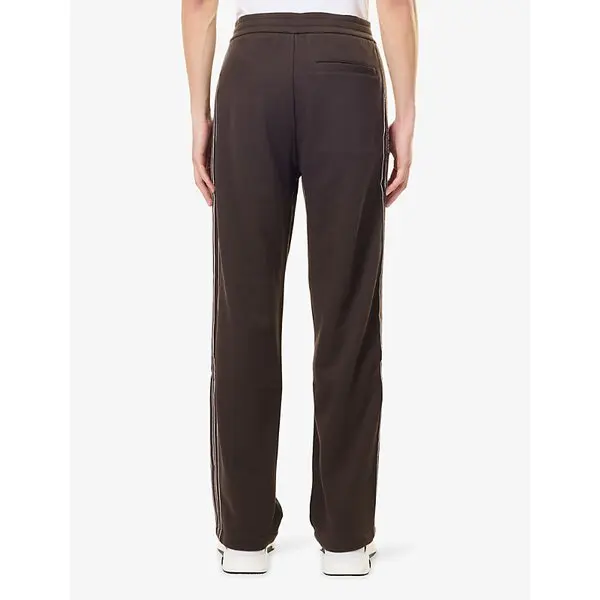 Emporio Armani Striped-trim Logo-trim Cotton Jogging Bottoms