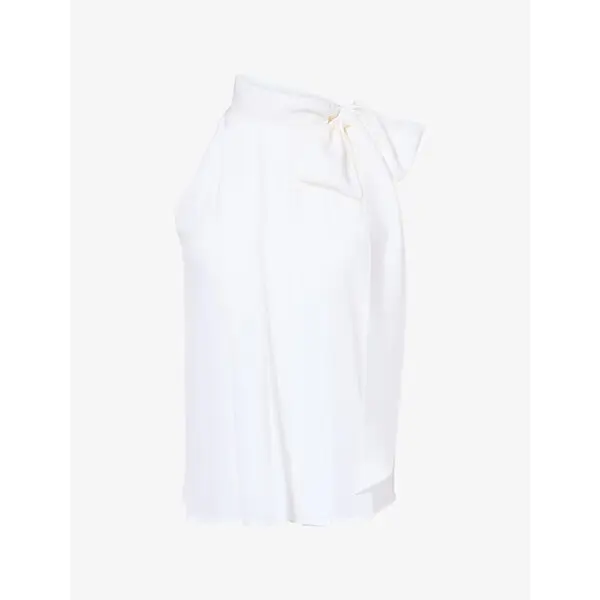 Max Mara Sleeveless Crepe De Chine Silk Top - White