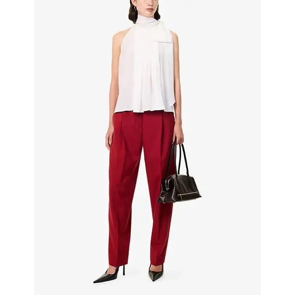 Max Mara Sleeveless Crepe De Chine Silk Top