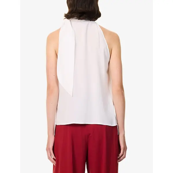 Max Mara Sleeveless Crepe De Chine Silk Top