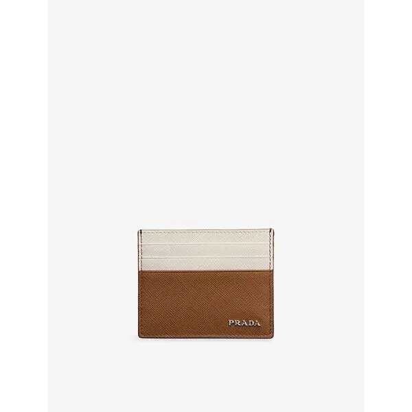 Prada Logo-plaque Saffiano Leather Wallet