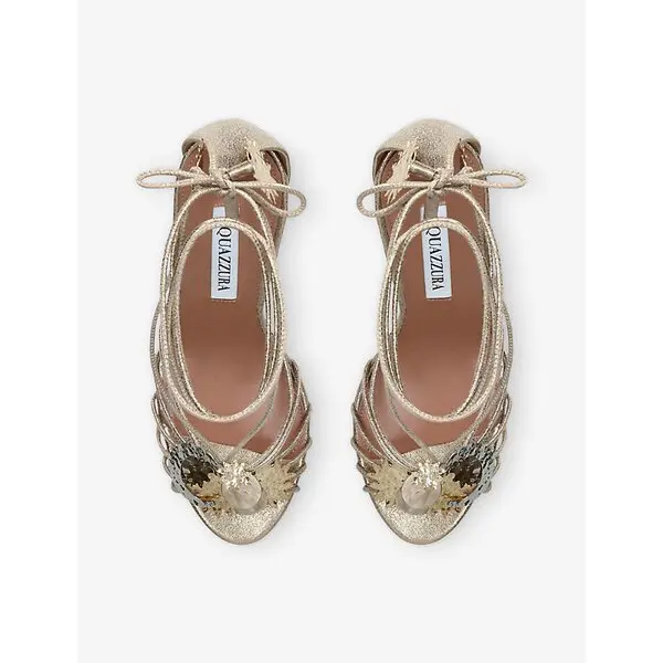 AQUAZZURA Night Stars Leather Sandals