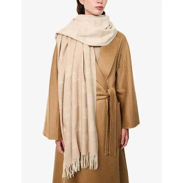 Max Mara Monogram-print Cashmere Stole