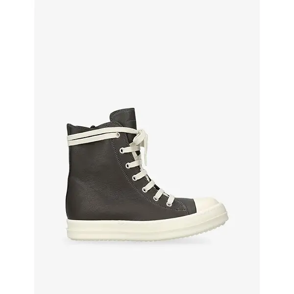 Rick Owens Hi Sneaks Leather Trainers - Brown