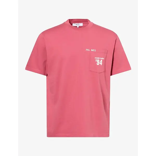PALMES Patch-pocket Brand-print Cotton T-shirt