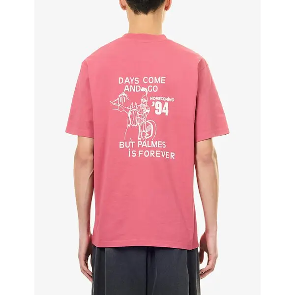 PALMES Patch-pocket Brand-print Cotton T-shirt