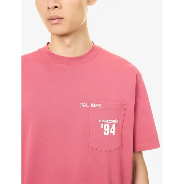 PALMES Patch-pocket Brand-print Cotton T-shirt