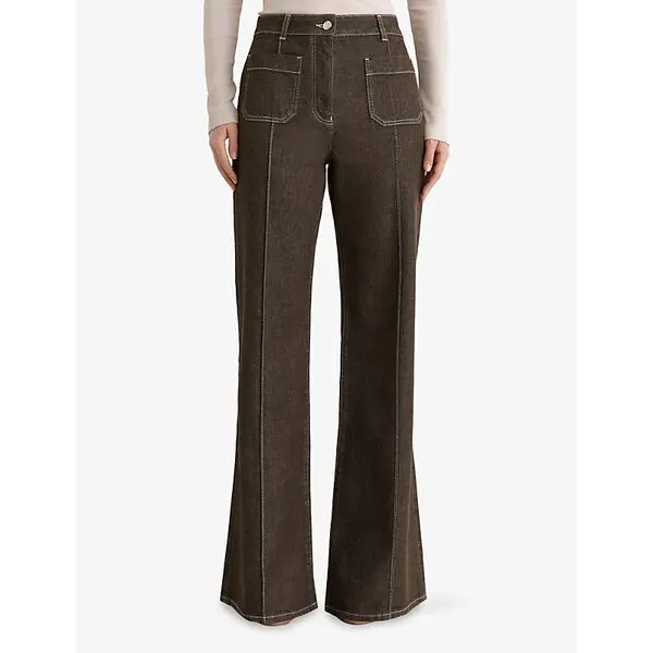REISS Sakura Flared Denim Jeans