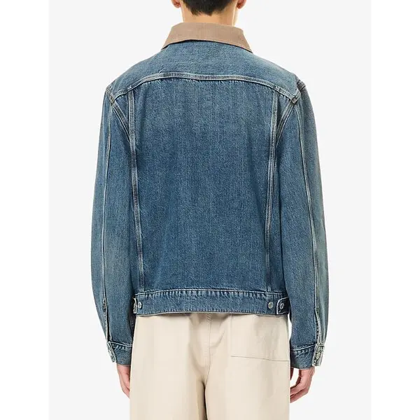 FRAME Contrast-collar Relaxed-fit Denim Jacket