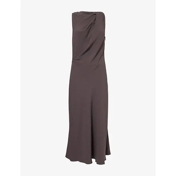 Theory The Twist Crepe Woven Maxi Dress - Cacao