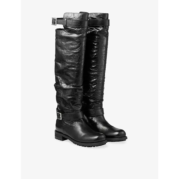 JIMMY CHOO Biker High Leather Boots