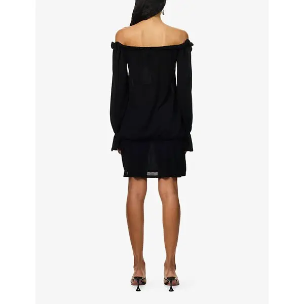 AYA MUSE Cryo Off-shoulder Woven Mini Dress