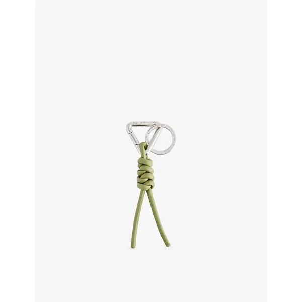 Bottega Veneta Twist Leather Keyring - Matcha-silver