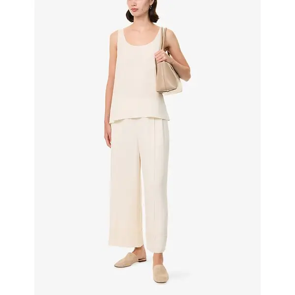 Theory Pintuck Wide Leg Trousers