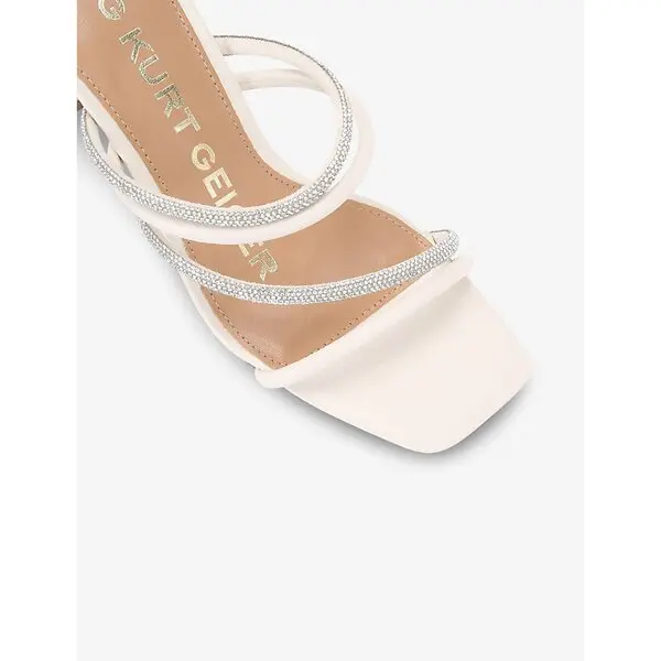 Kurt Geiger Sasha Embellished Faux-leather Block Heel Sandals