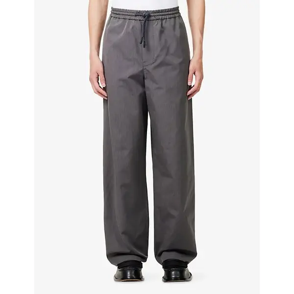 Loewe Anagram-embroidered Cotton-blend Trousers