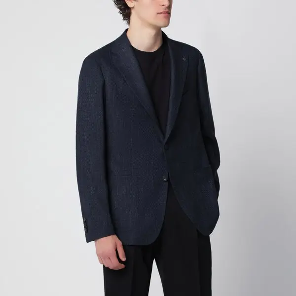 Tagliatore Single-breasted Jacket With A Herringbone Pattern