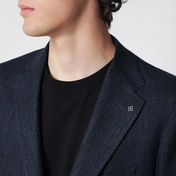Tagliatore Single-breasted Jacket With A Herringbone Pattern