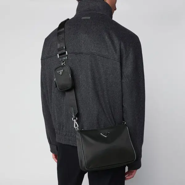 Prada Cross-body Bag In Re-nylon And Saffiano Leather