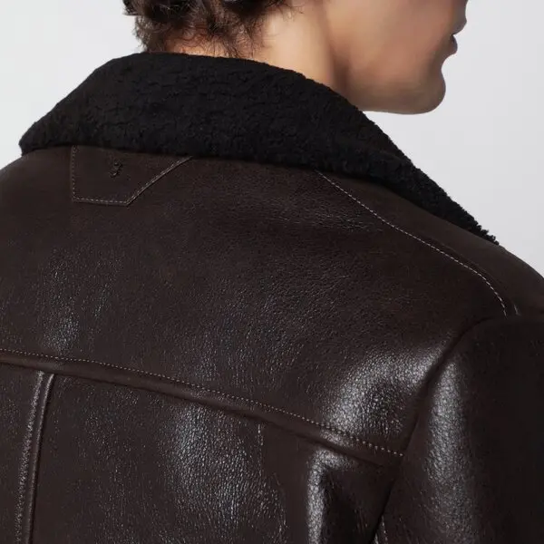SALVATORE SANTORO Dark Leather Zip-up Jacket