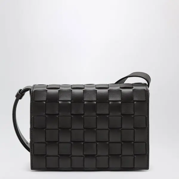 Bottega Veneta Orto Messenger Bag In Espresso Woven Calf Leather - Brown