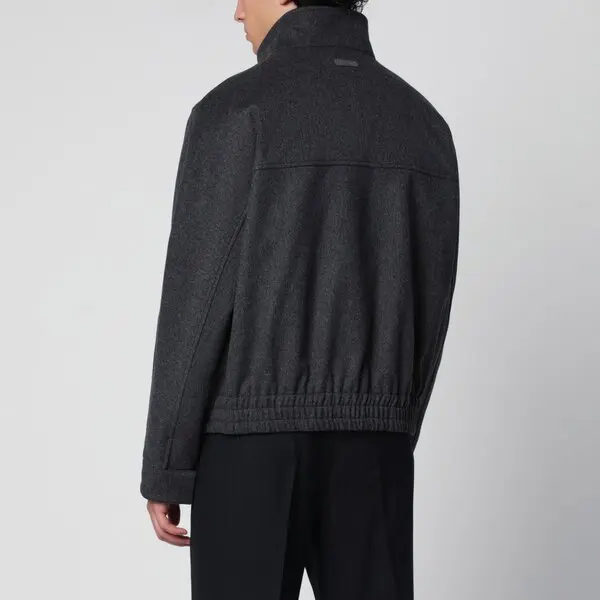 LARDINI Zip-up Jacket In Wool